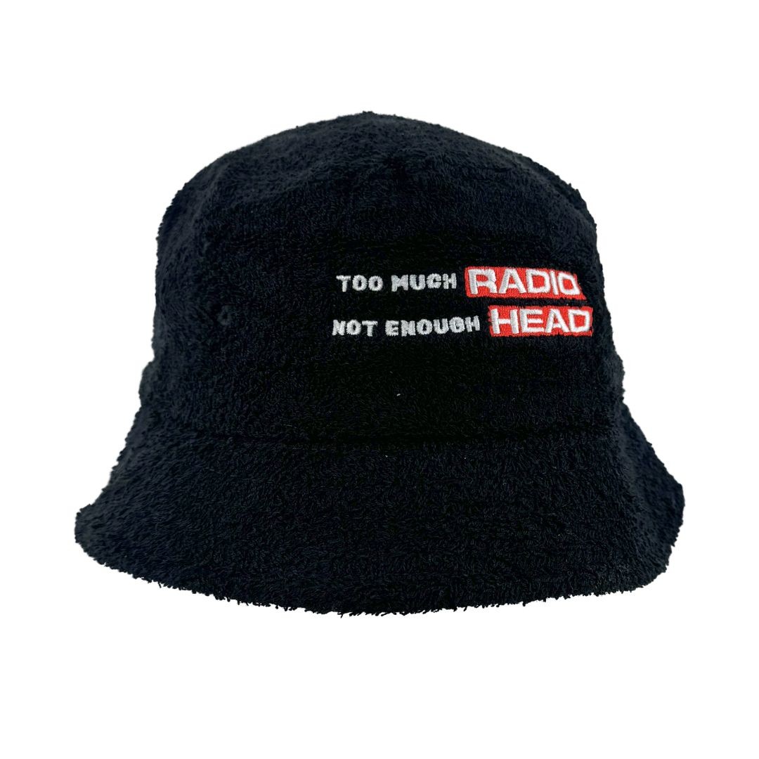 Too Much Radio Black Terry Towel Bucket Hat | Uncle Reco